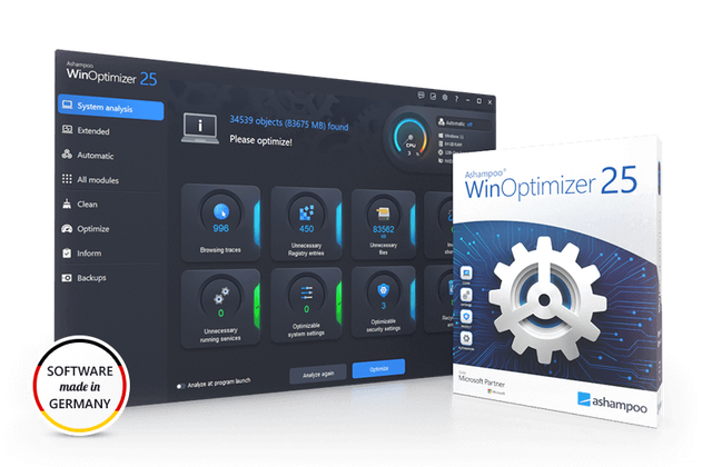 Ashampoo® WinOptimizer 25 - Limpador e otimizador do sistemas Windows ...